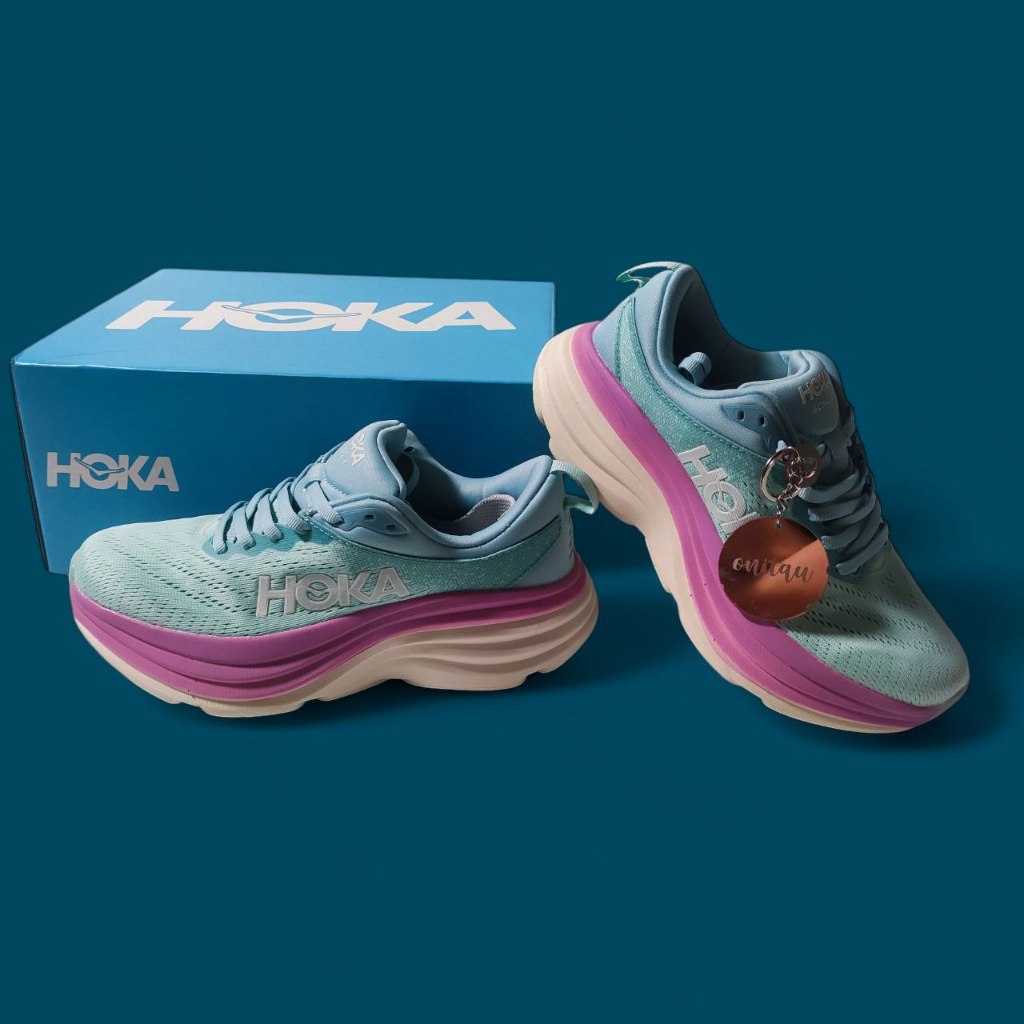 Jual Sepatu running road cewek Hoka One One Bondi 8 Blue ice | Shopee ...