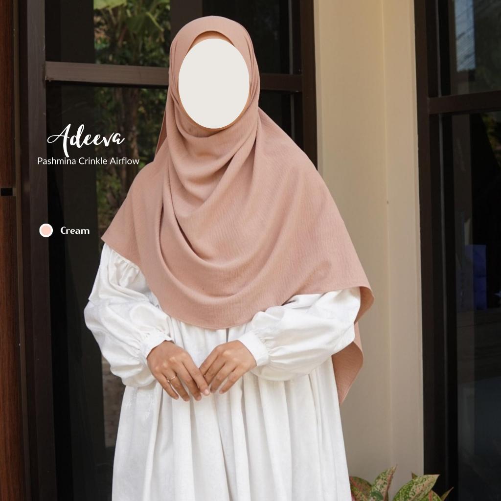 Jual PASHMINA ADEEVA SHAWL CRINKLE AIRFLOW STANDAR HITAM ORIGINAL FASHION MUSLIMAH HIJAB DAN ...