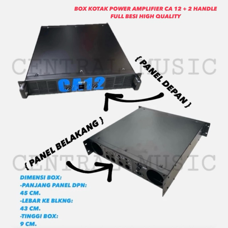 Jual BOX KOTAK POWER AMPLIFIER CA-12 FULL BESI + 2 HANDLE HIGH QUALITY ...