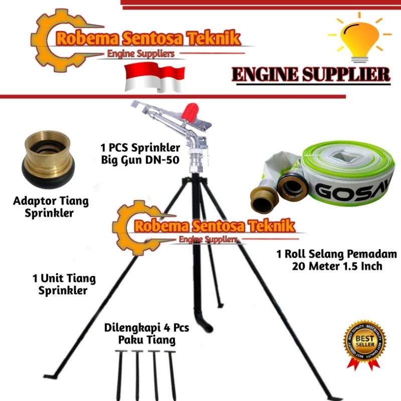 Jual Sprinkler Big Gun VY 30 Komplit Tiang Tripod dan Selang Pemadam ...