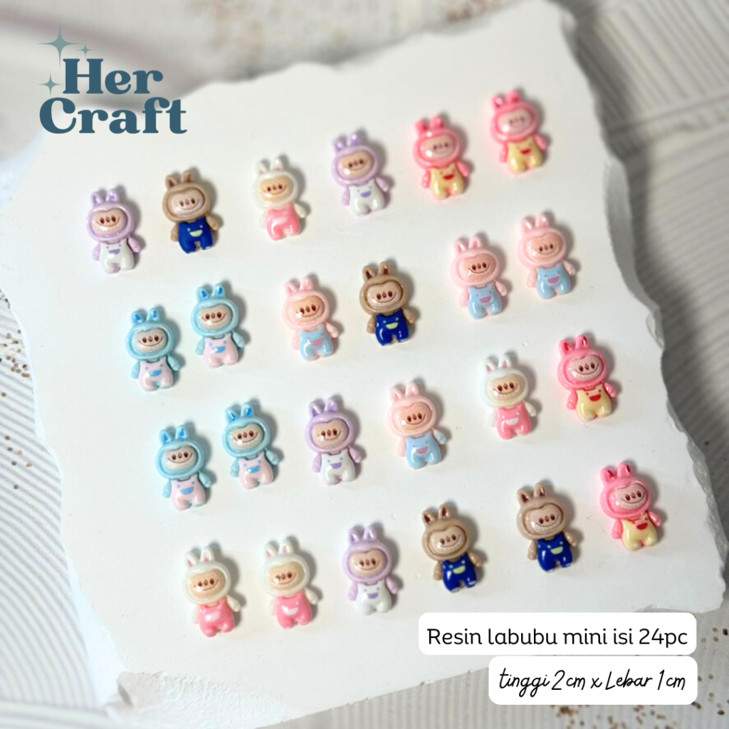 Jual Hercraft - resin labubu mini - biasa / Glow in the dark - isi 24pc ...