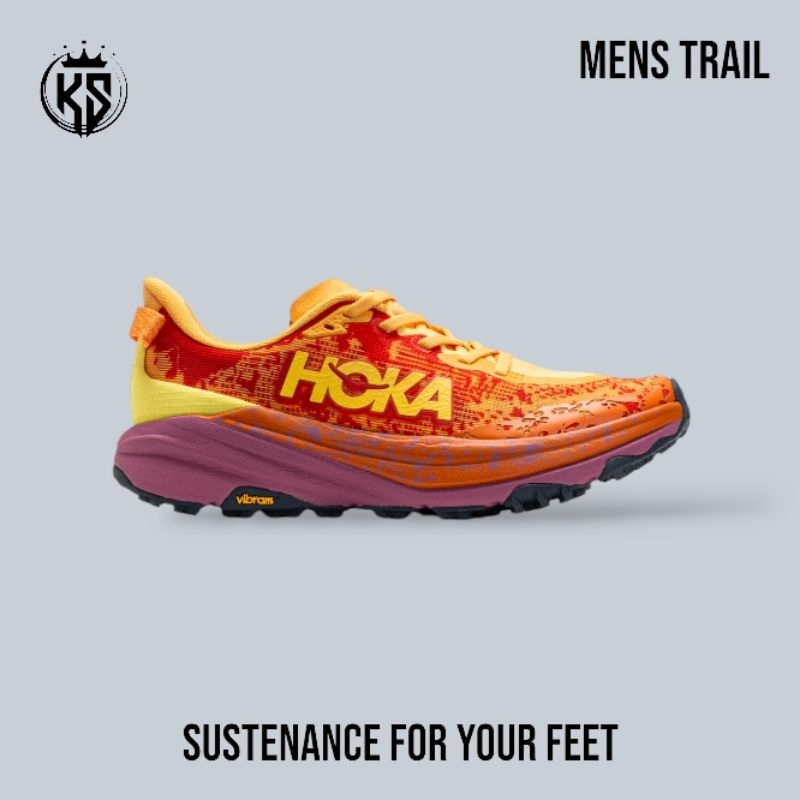 Jual Sepatu Trail Run Pria HOKA Speedgoat 6 Men's Sherbet Beet Root ...