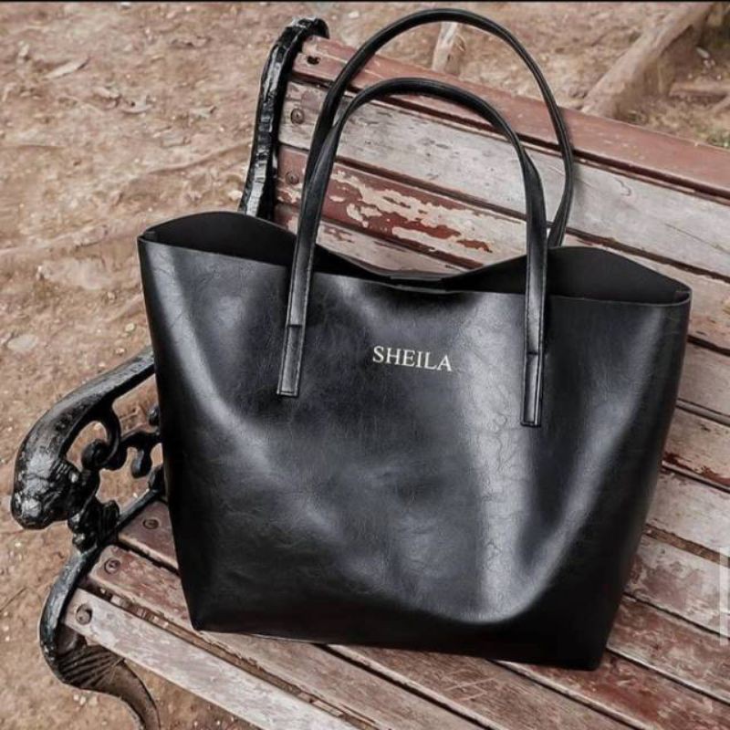 Jual Micha Bag Totebag Wanita Kulit PU Hitam | Shopee Indonesia