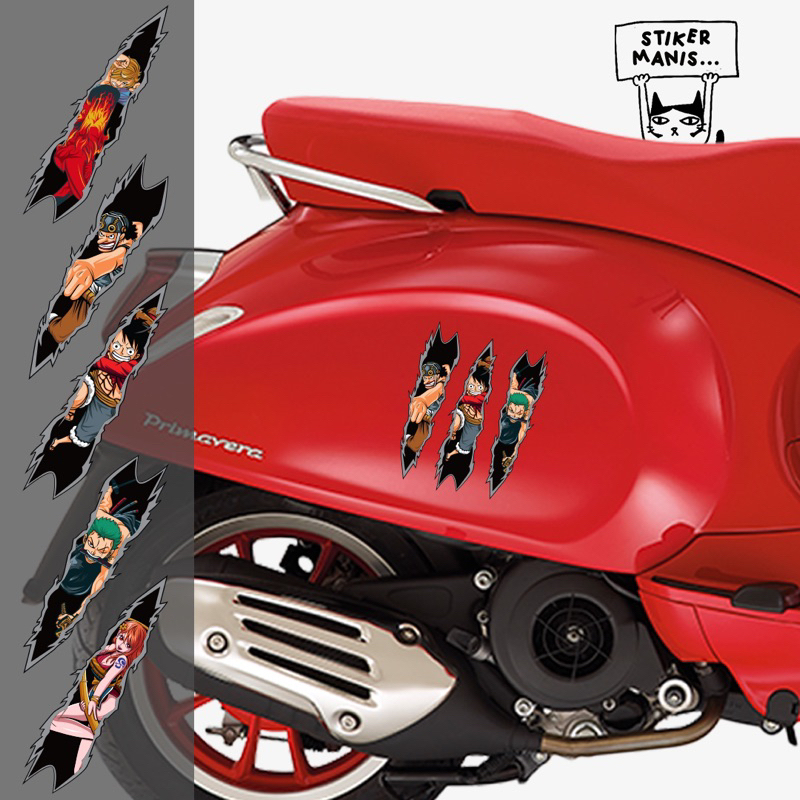Jual stiker robekan one piece stiker laptop, mobil, motor filano, vespa ...