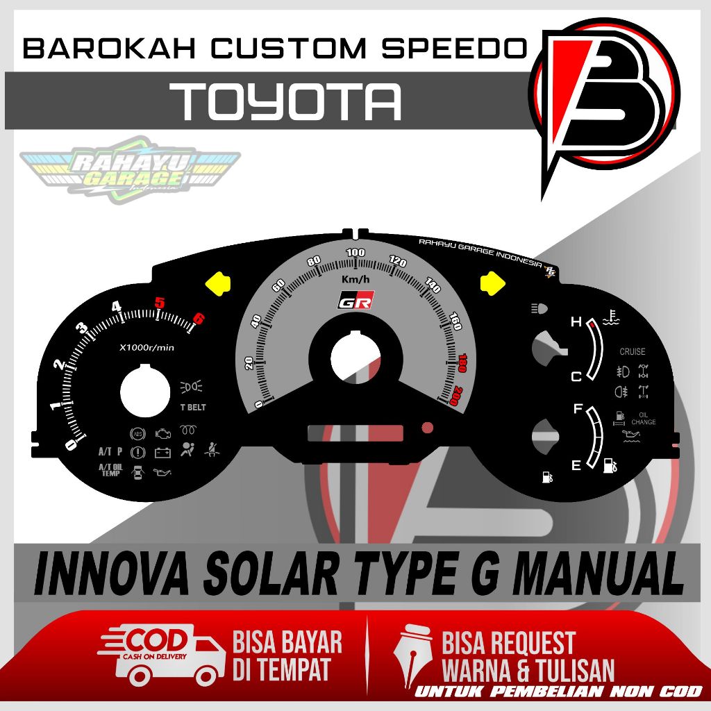 Jual PAPAN SPEEDOMETER CUSTOM INNOVA OLD SOLAR TYPE G MANUAL DAN MATIC ...