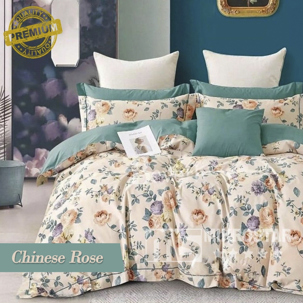 Jual BED COVER SET | MOTIF BUNGA | CHINESE ROSE | 1 SET LENGKAP ...