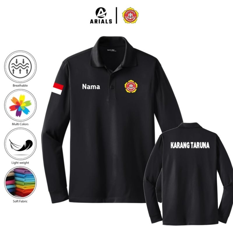 Jual Arials Polo shirt Baju Kaos Kerah Lengan Panjang Karang Taruna | Shopee Indonesia