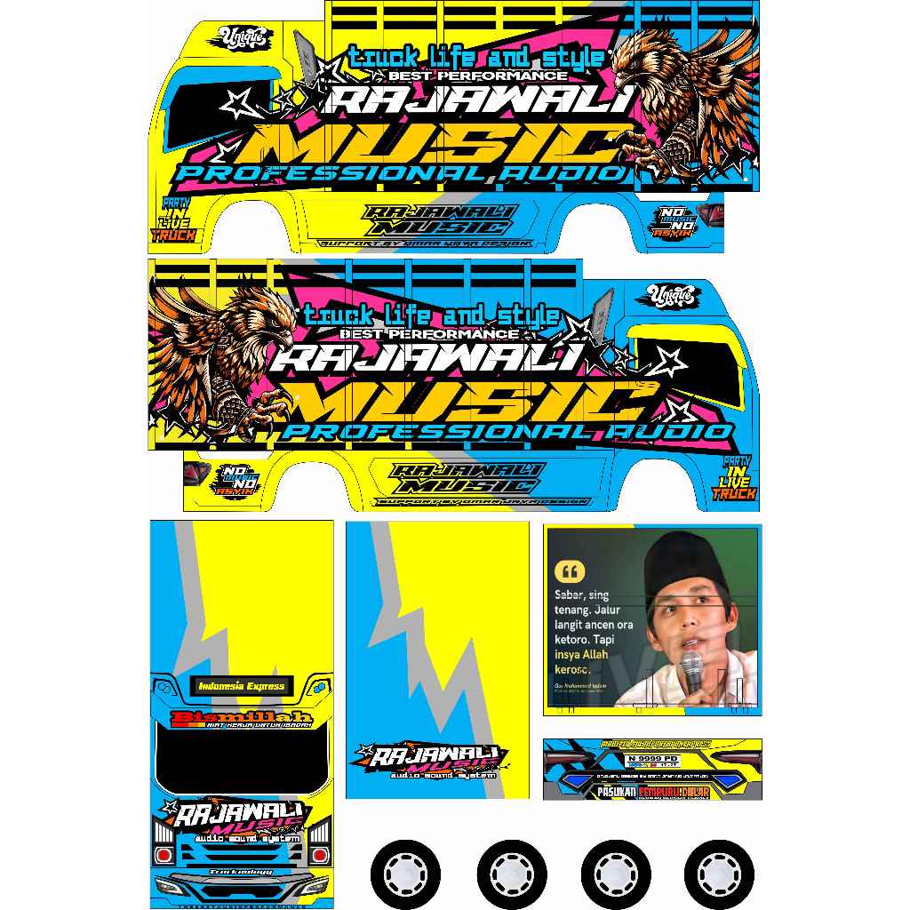 Jual STICKER MINIATUR TRUK SINAR MUSIC AUDIO | Shopee Indonesia