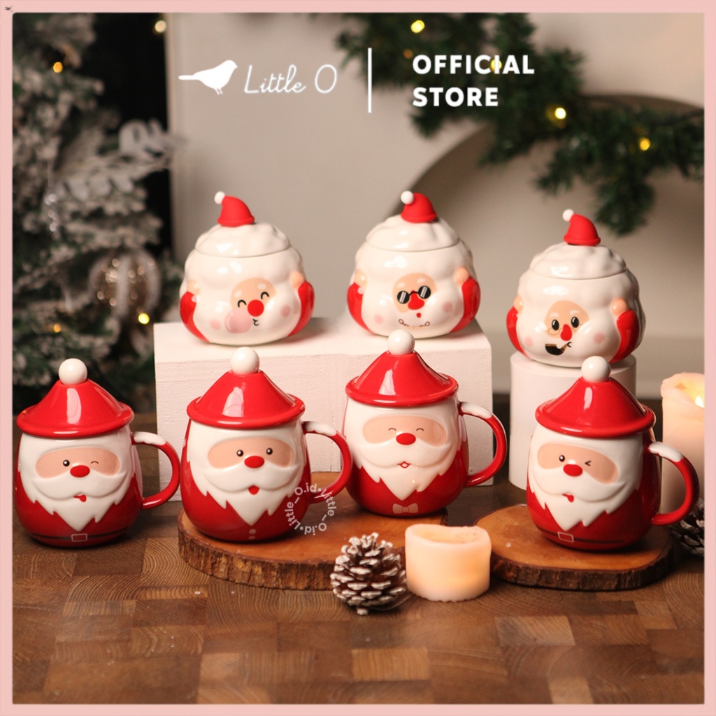 Jual LITTLE O FREE SLEEVE MUG CANGKIR NATAL Mug Souvenir XMas Ceramic ...