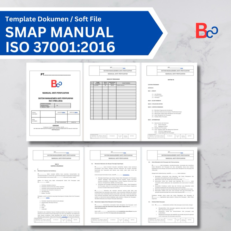 Jual Dokumen Manual, SOP & Formulir ISO 37001 | Shopee Indonesia