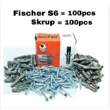 Jual PAKET SEKRUP Dan Fisher S6 isi 100pcs Fischer dan 100 pcs Sekrup ...