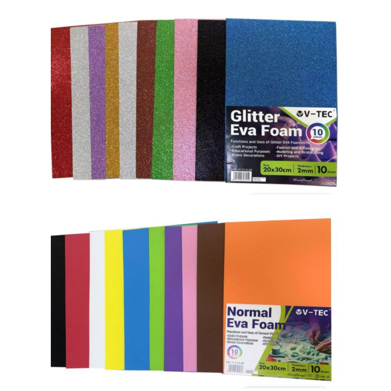 Jual CREATIVE EVA FOAM ART PAPEL GOMA SET 10 WARNA 20x30 BUSA ATI ...