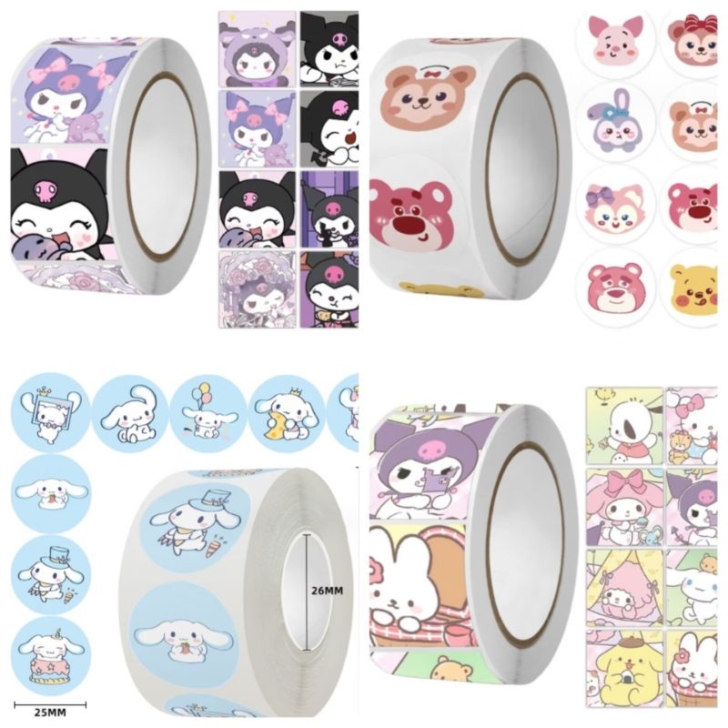 Jual 500pcs 1 roll thank you stiker gulung stickers tempel Sanrio ...