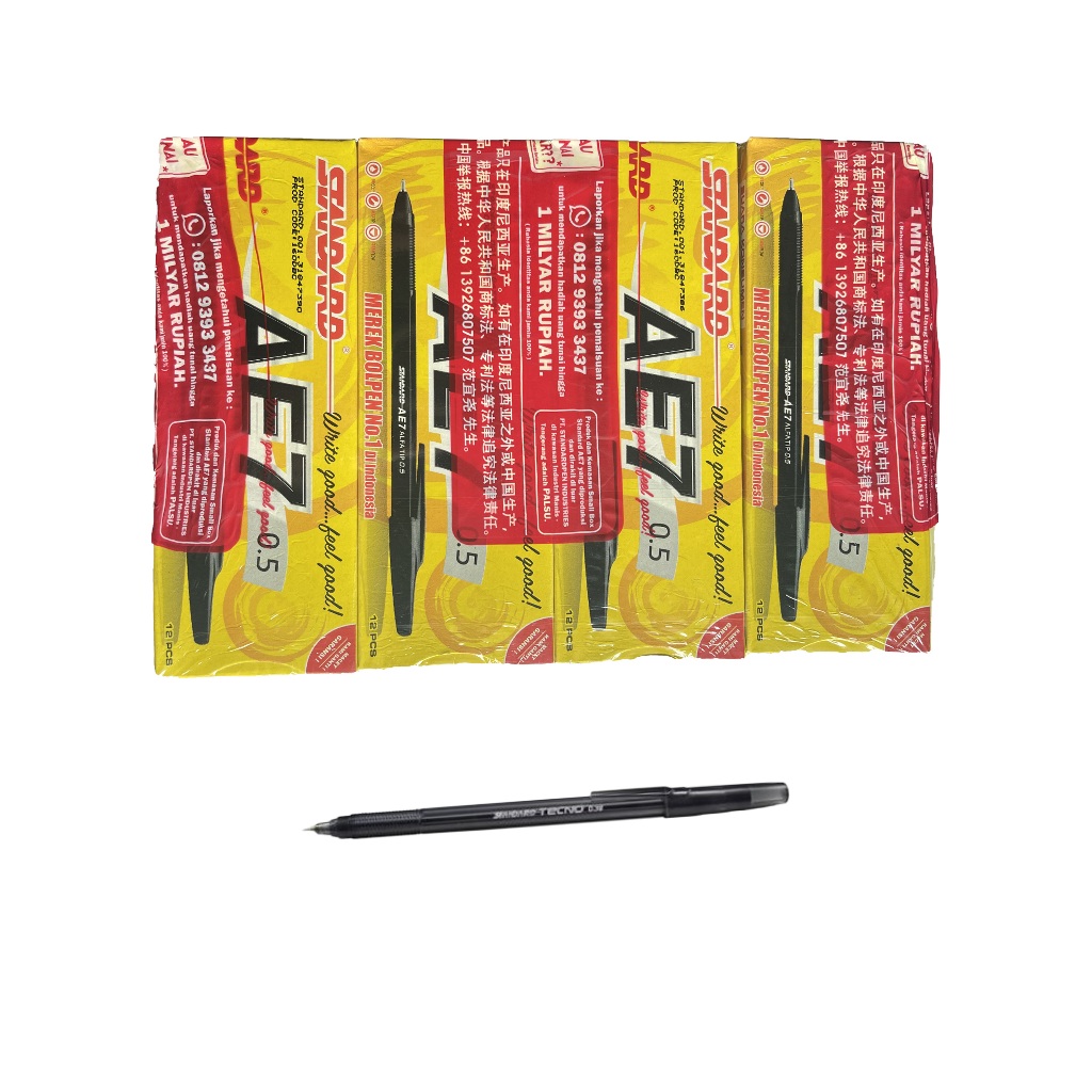 Jual Bolpoin STANDARD AE7 ALFA TIP 0.5 Hitam | Pulpen | Ballpoint | Bolpen | Shopee Indonesia