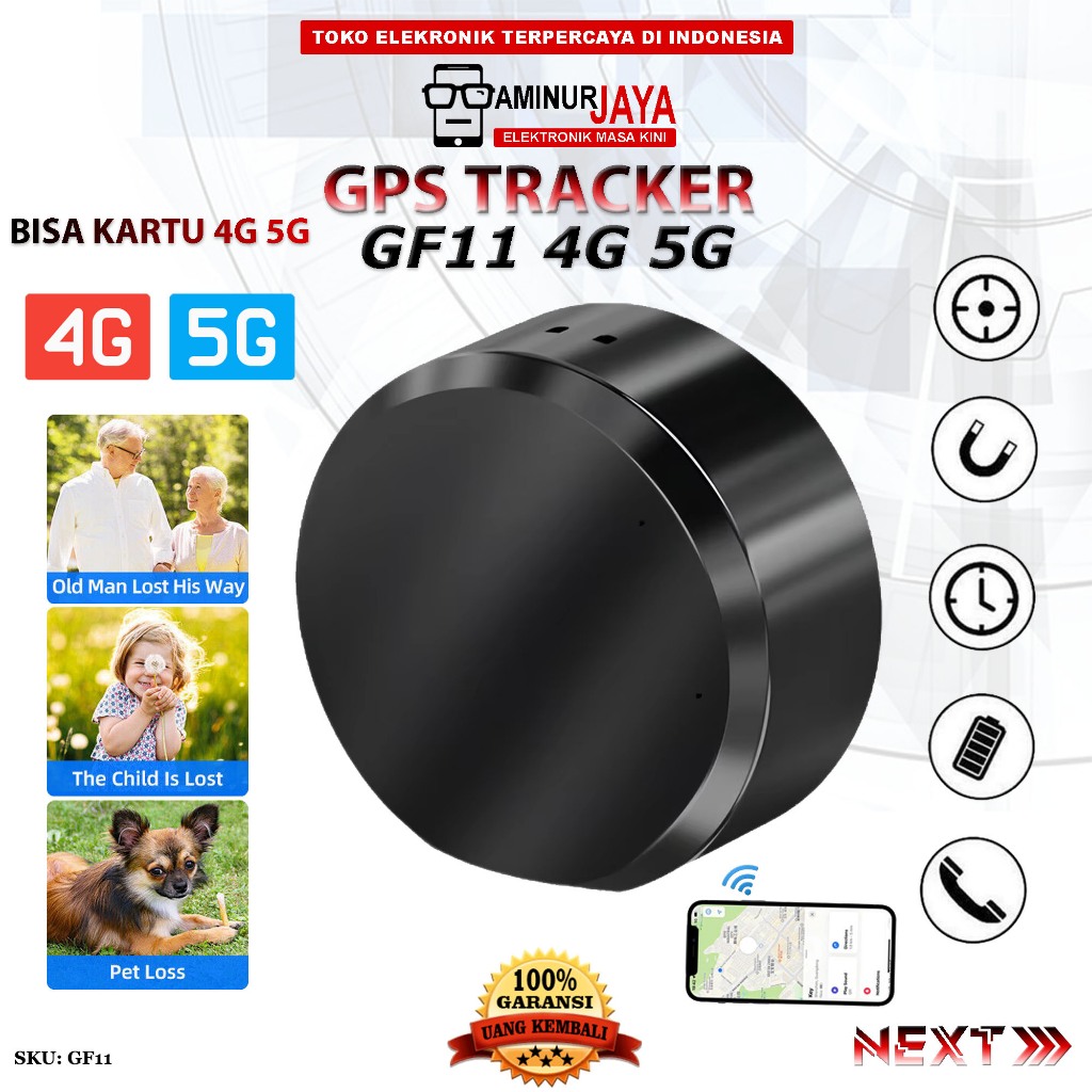 Jual Mini GPS Tracker GF11 4G/5G SIM Card Pencari Lokasi Posisi ...