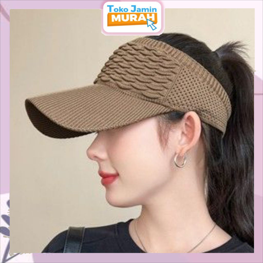 Jual TJM TP561 Topi Senam Golf Zumba Tennis Model Korea Bahan Rajut Sun ...