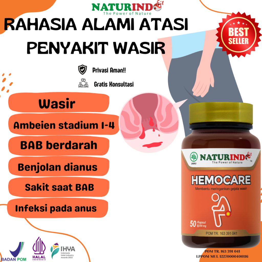 Jual Obat Wasir Ambeyen Stadium 1-4 Tanpa Operasi BAB Berdarah Herbal ...