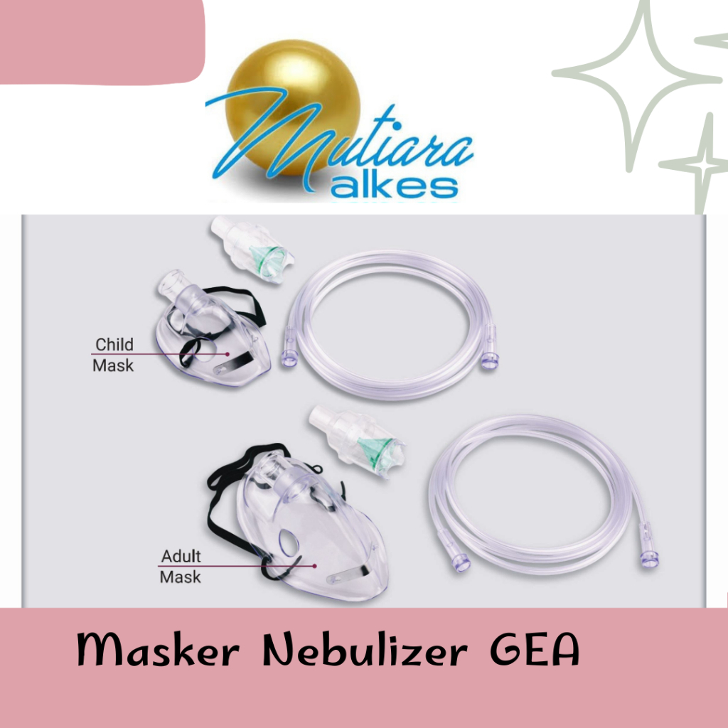 Jual (MUTIARA ALKES) MASKER NEBULIZER GEA / Medical Nebuliser Mask ...