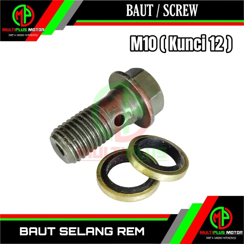 Jual BAUT RING SELANG REM DISC CAKRAM Drat M10 Kunci 12 | Shopee Indonesia