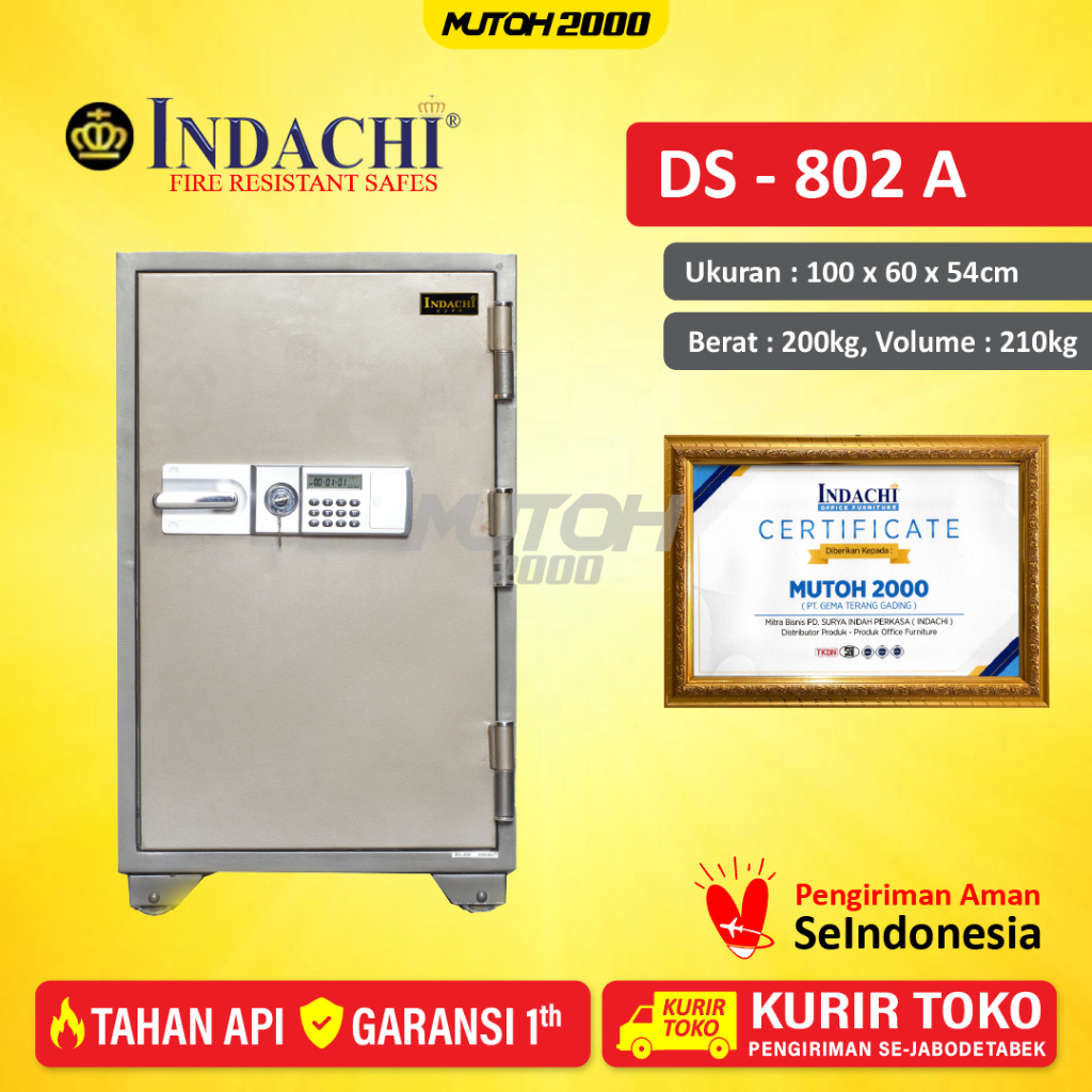 Jual brankas brangkas digital Indachi DS-802 A Tahan Api Anti Maling ...