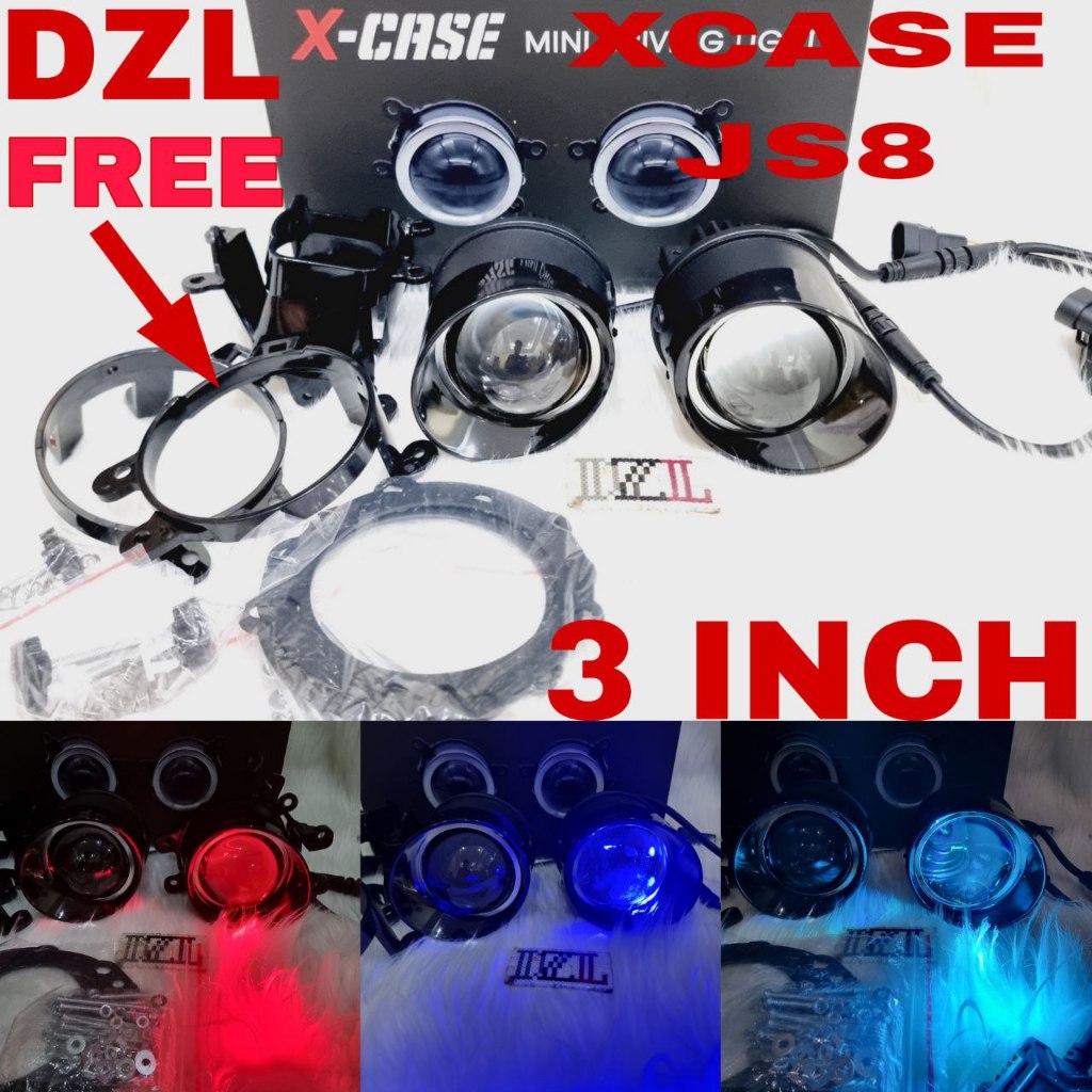 Jual Lampu foglamp led biled xcase js8 3 warna devil free adapter ...