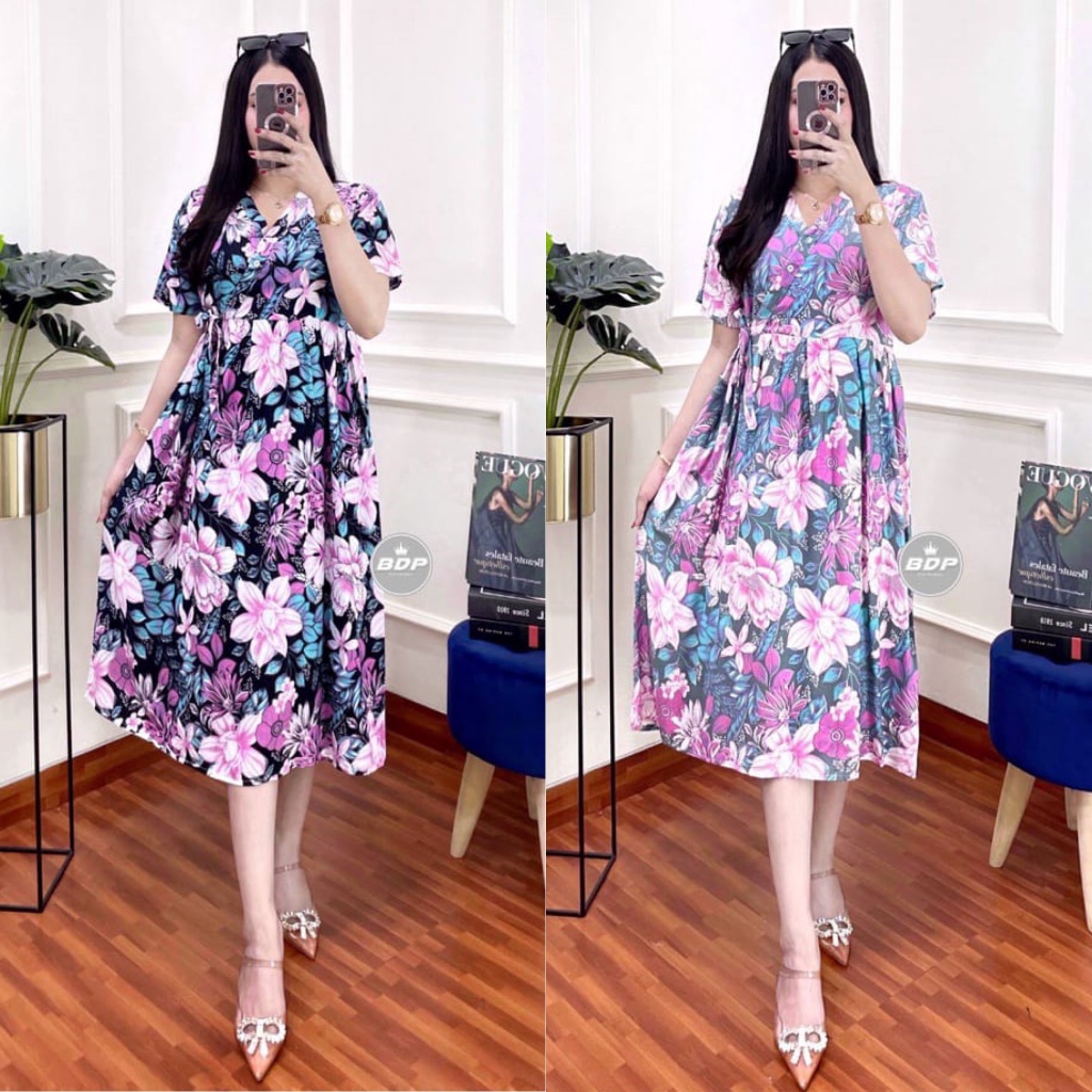 Jual Daster wanita Panjang Rayon Grade A Busui Resleting Depan | Daster ...