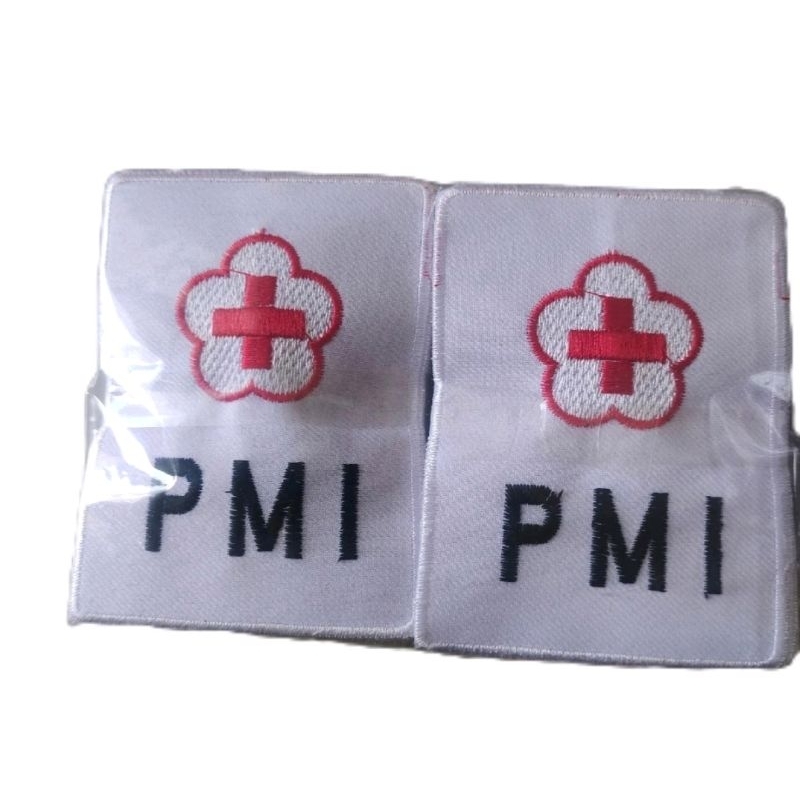 Jual logo pmi bordir besar list putih per 1pcs | Shopee Indonesia
