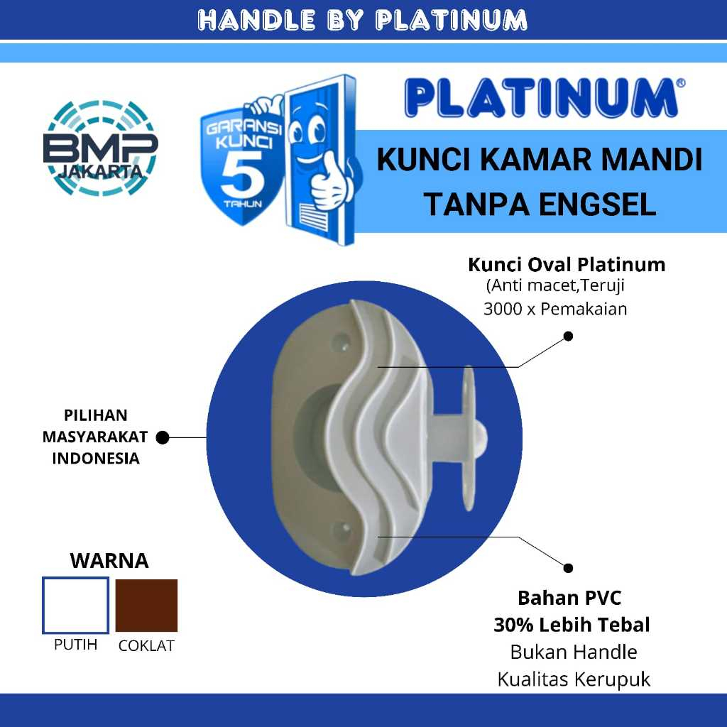 Jual Kunci Selot Bulat Oval Handle Selop PVC otomatis grandel/ Part ...