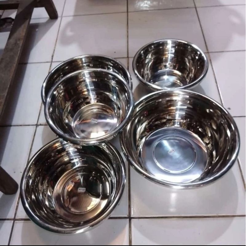 Jual Baskom stainless 201 tebal 22 cm 24 cm 26 cm 28 cm 30 cm | Shopee Indonesia