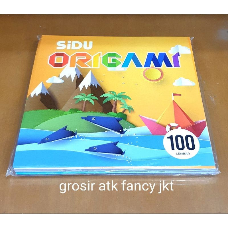 Jual Kertas Lipat Origami Besar Sidu Sinar Dunia Warna Warni 100 lembar ...