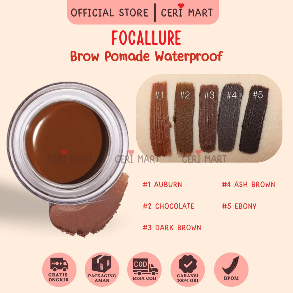 Jual FOCALLURE BPOM Eyebrow Cream Gel waterproof Pensil Alis-kosmetik ...