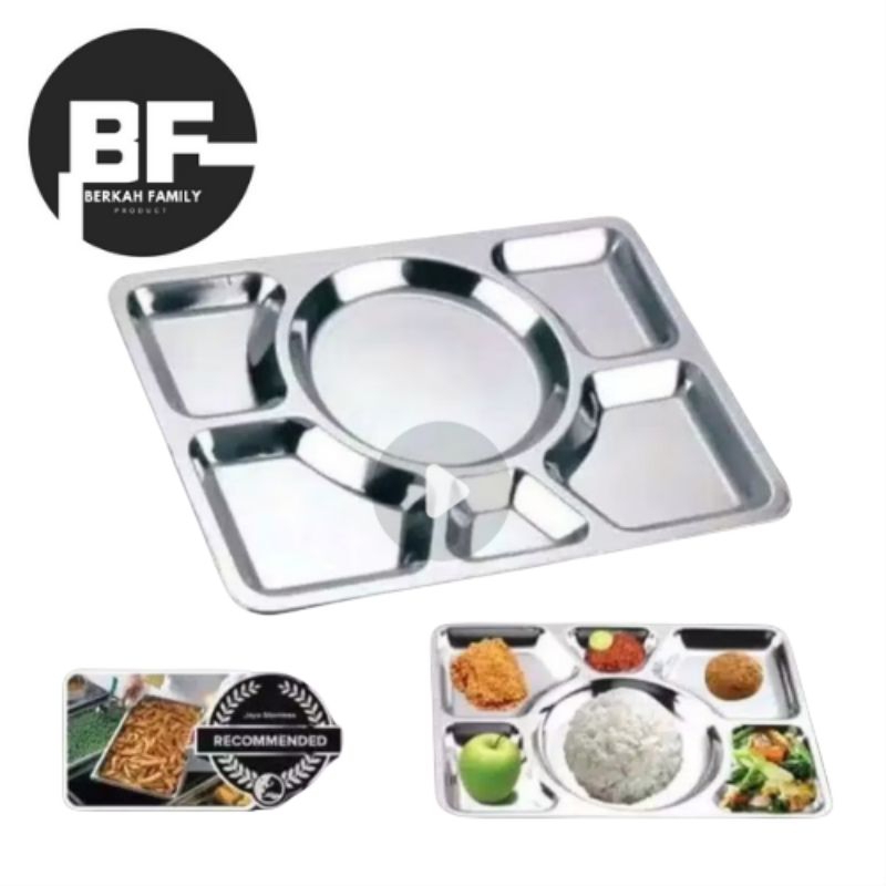 Jual Nampan Baki Sekat 6 Stainless Tebal / Piring Makan Rumah Sakit ...
