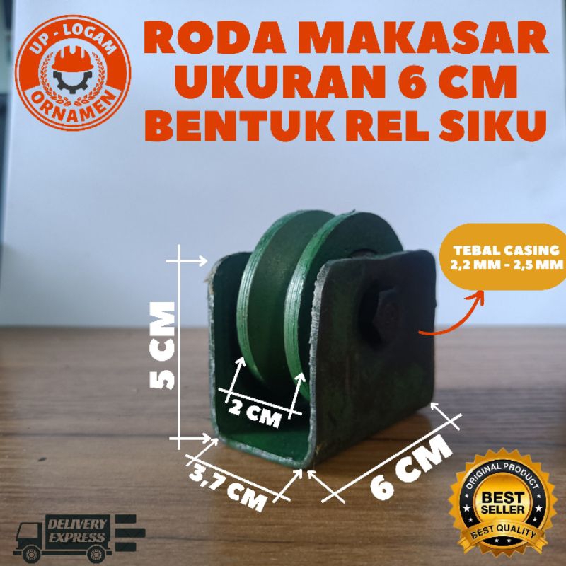 Jual Roda Pagar Besi cor ukuran 6 cm warna hijau bentuk Siku dan Bentuk ...