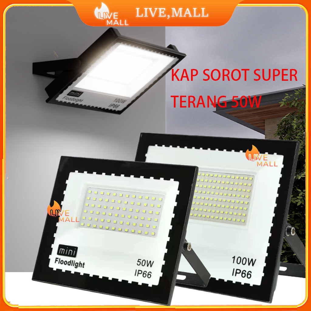 Jual Lampu Sorot LED 10W-100W Cahaya Putih / Kuning / Lampu Tembak Flood Light /Apellite ...