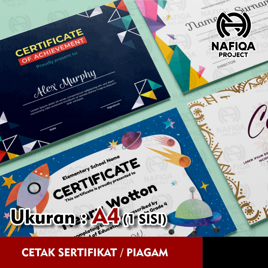 Jual Cetak Sertifikat | Piagam Custom | Shopee Indonesia