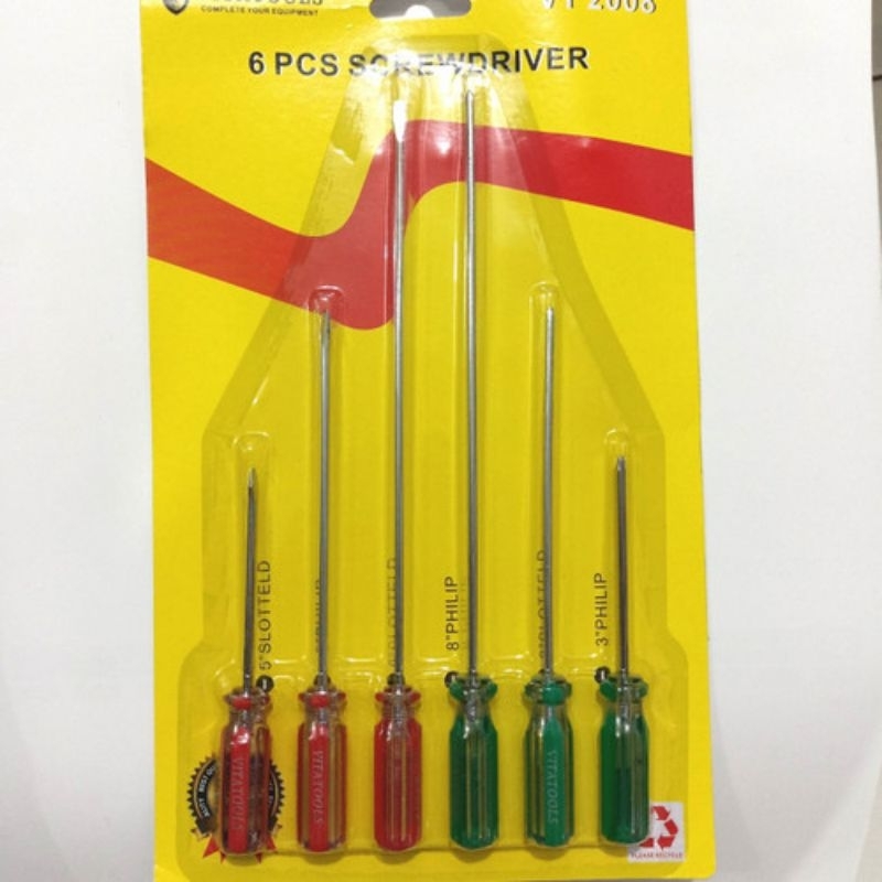 Jual OBENG RADIO PLUS MINUS /obeng set radio (+,-). isi 6 pcs | Shopee ...