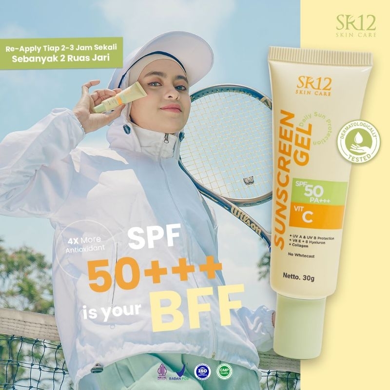 Jual Sunscreen Gel SPF 50+++ SR12 mencerahkan kulit dan melindungi ...