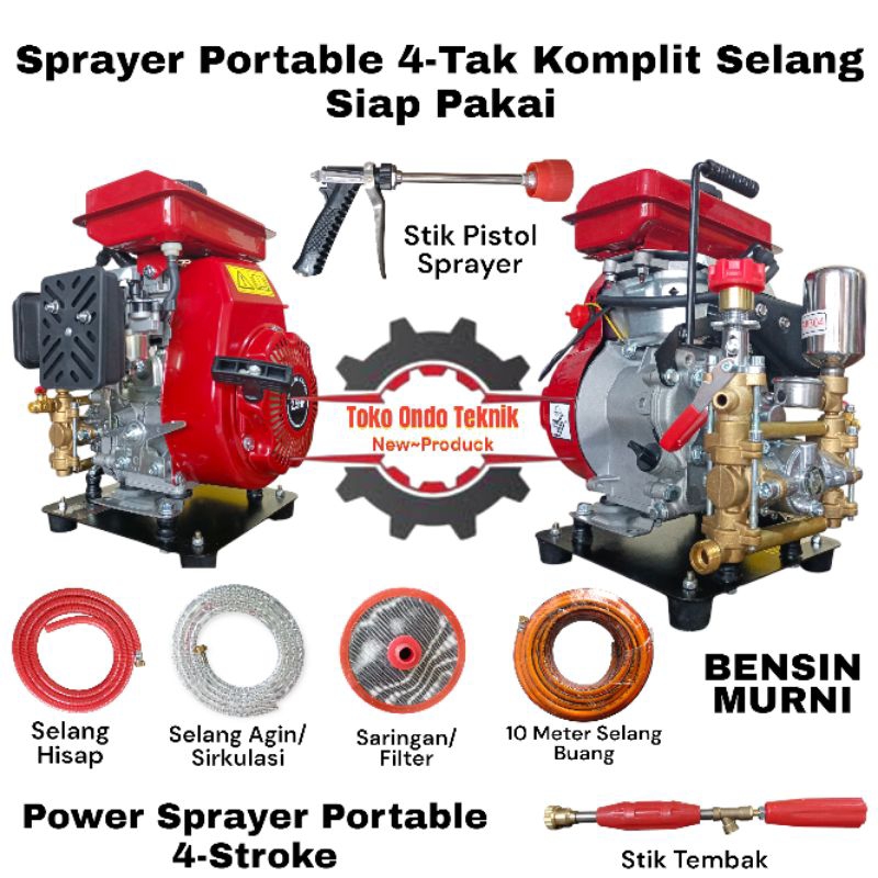 Jual Power Sprayer Portable 4TAK Komplit Selang Dan Gulungan Selang ...