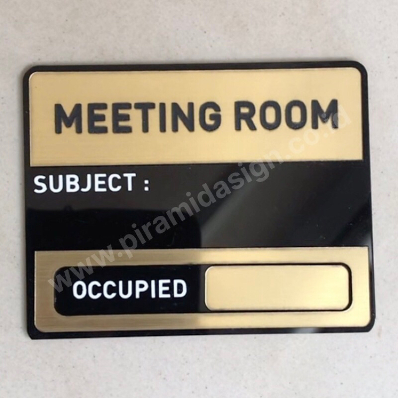 Jual Sign Meeting room gold motif stainless hairline subject available ...