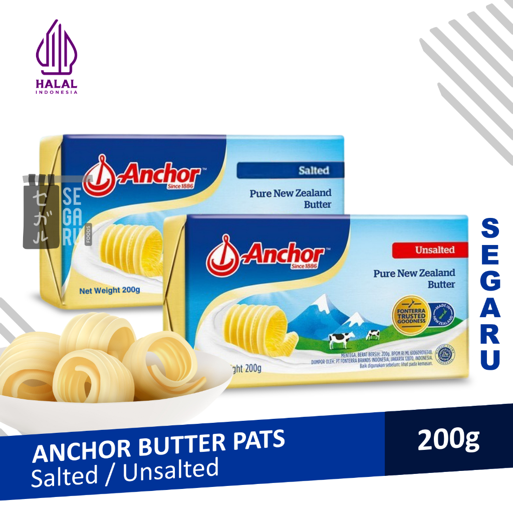 Jual ANCHOR Butter Unsalted / Salted 200 gram | Shopee Indonesia