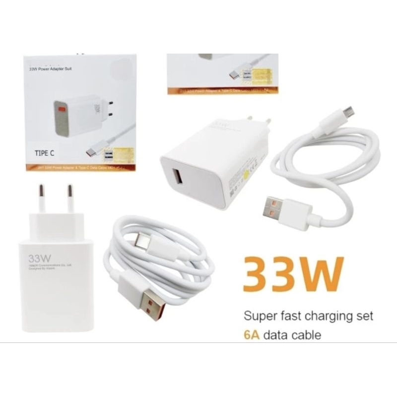 Jual CHARGER XIAOMI 33W FAST CHARGING TURBO CHARGER MICRO USB / TYPE C ...
