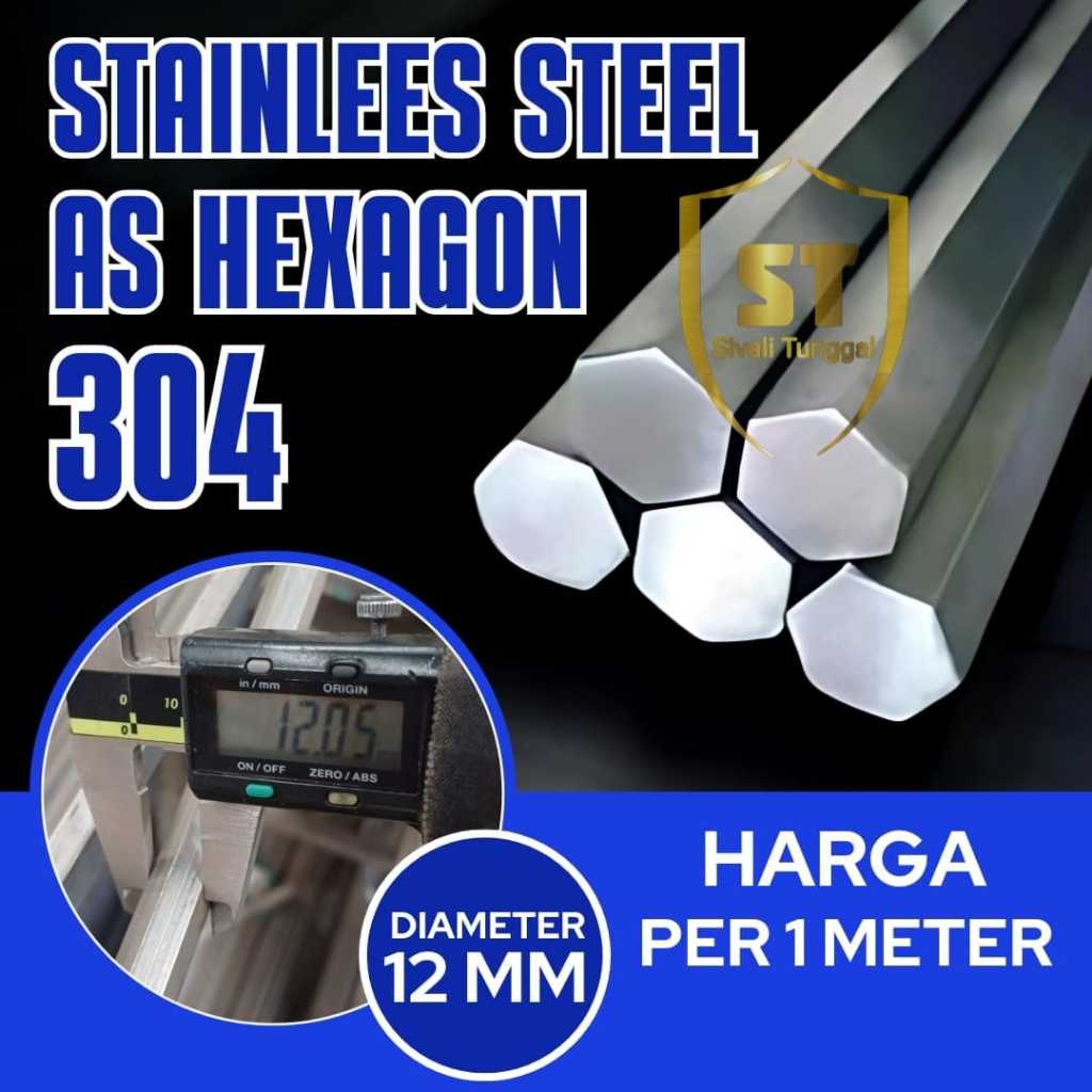 Jual As Hexagon SS 304 12MMx100CM Segi Enam Stainless Steel SUS 304 ...