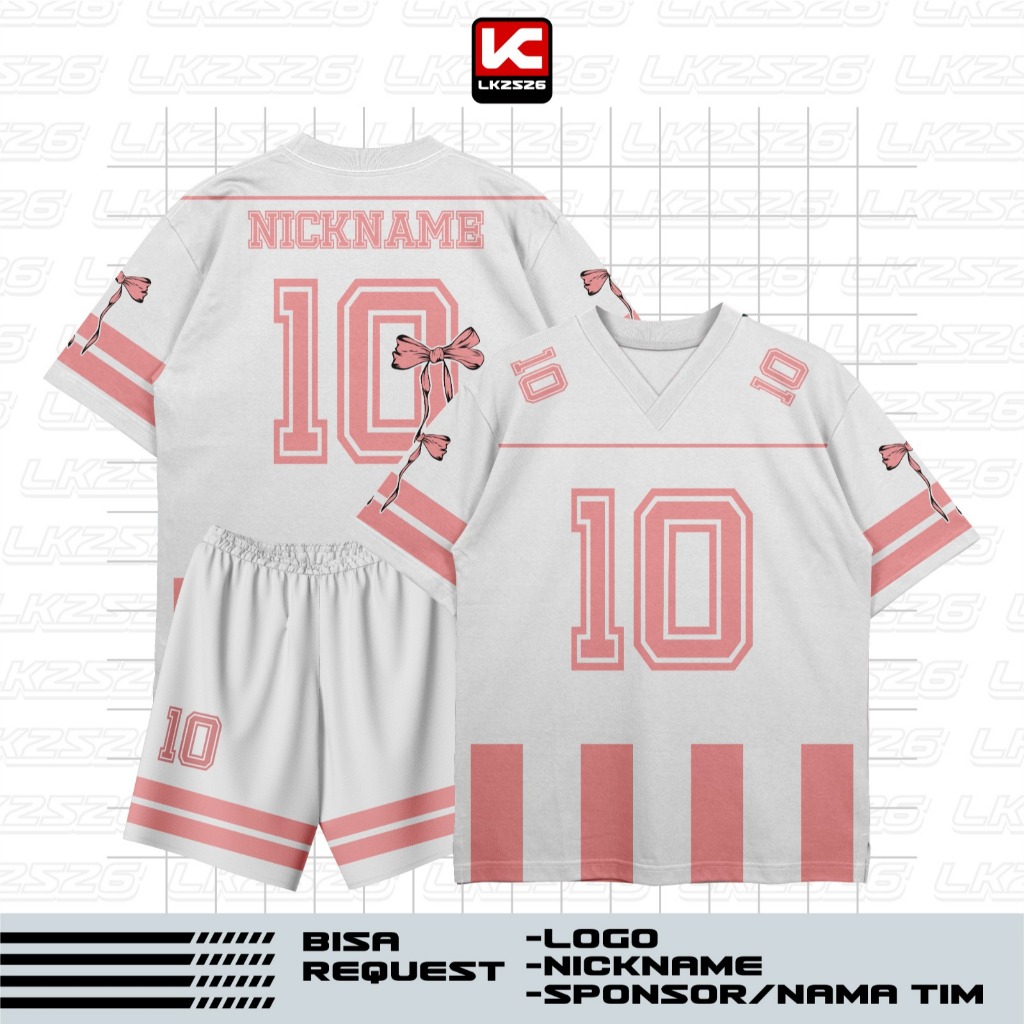 Jual Jersey Coquette Aesthetic Oversize Ribbon Putih | Full Print ...