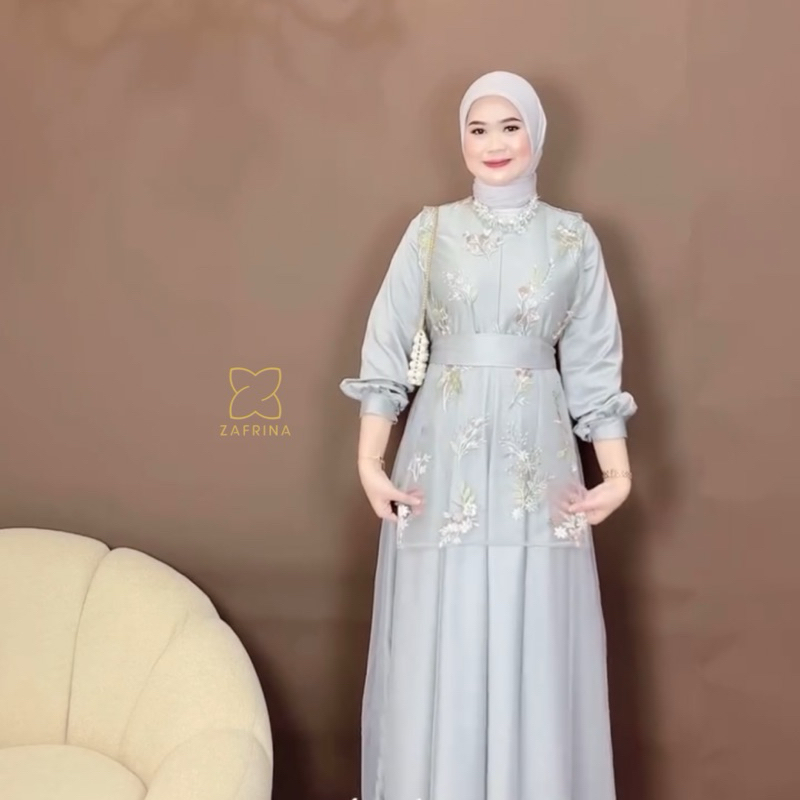 Jual ZAFRINA - READY STOCK XAVIERA DRESS / Gamis Silky Tille/ Gamis ...