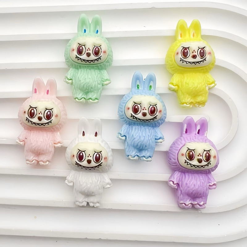 Jual AA108 1Set(6Pcs) Resin Clay DIY Glossy (No Lubang) Karakter Labubu ...