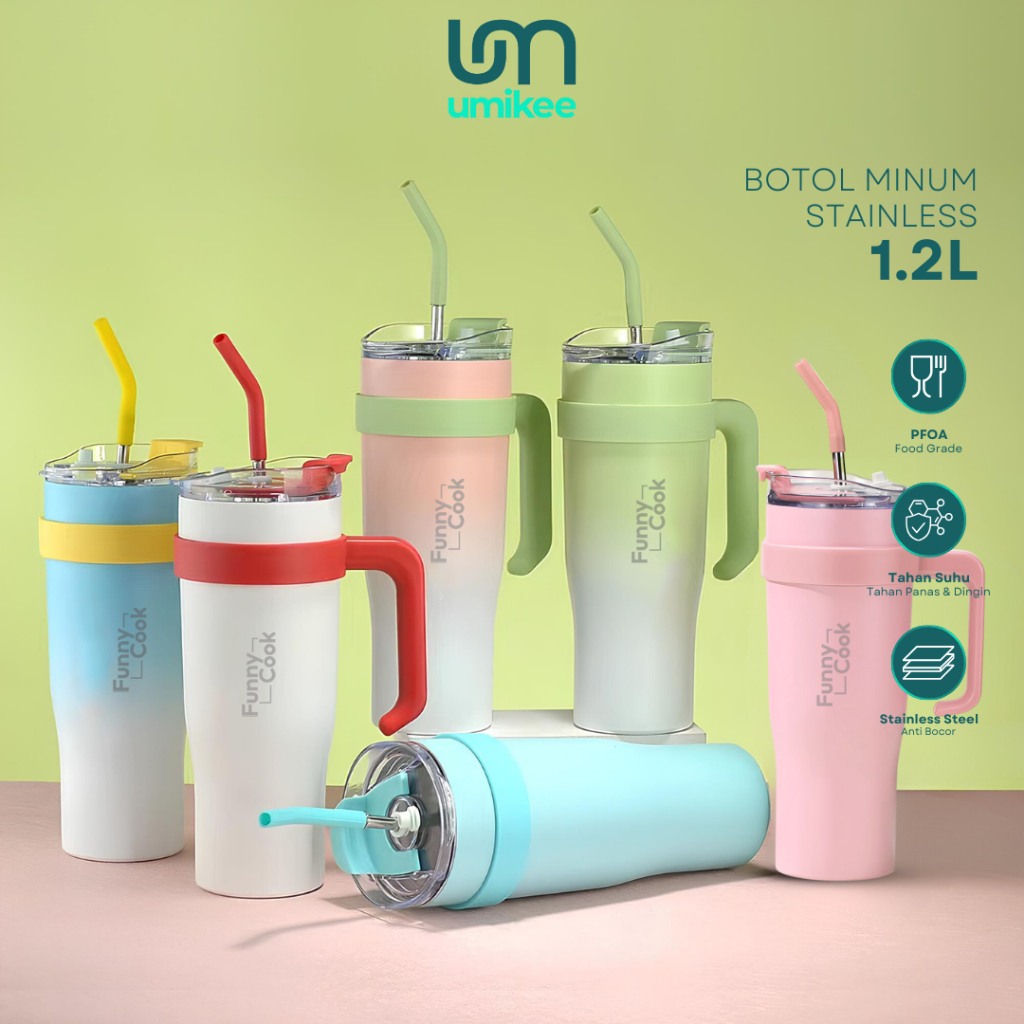 Jual UMIKEE Tumblr Stainless Steel 1.2L Botol Minum Stainless Tumbler 1200ML Hot and Cold BPA ...
