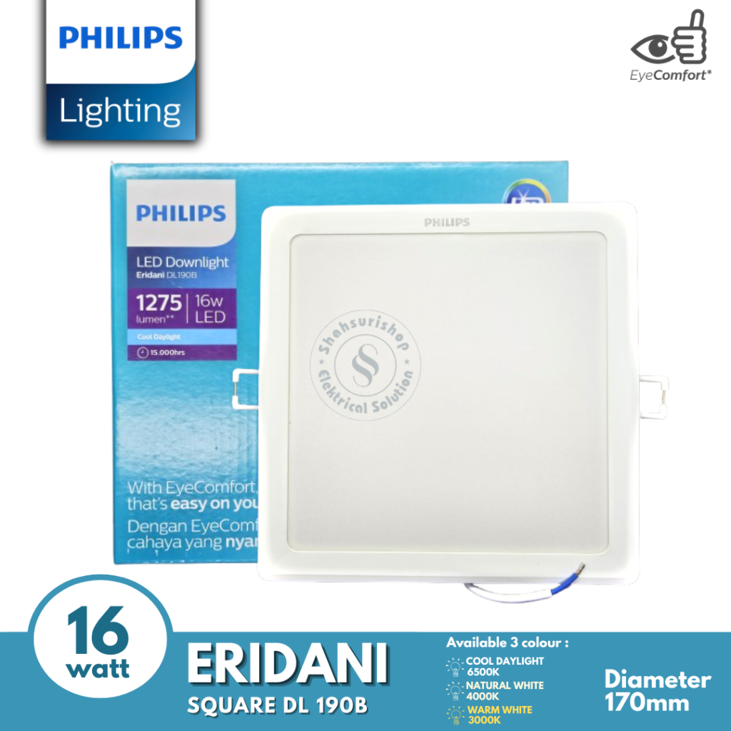 Jual PHILIPS LAMPU PANEL TANAM ERIDANI KOTAK DL190B LAMPU DOWNLIGHT INBOW KOTAK ERIDANI SQUARE ...