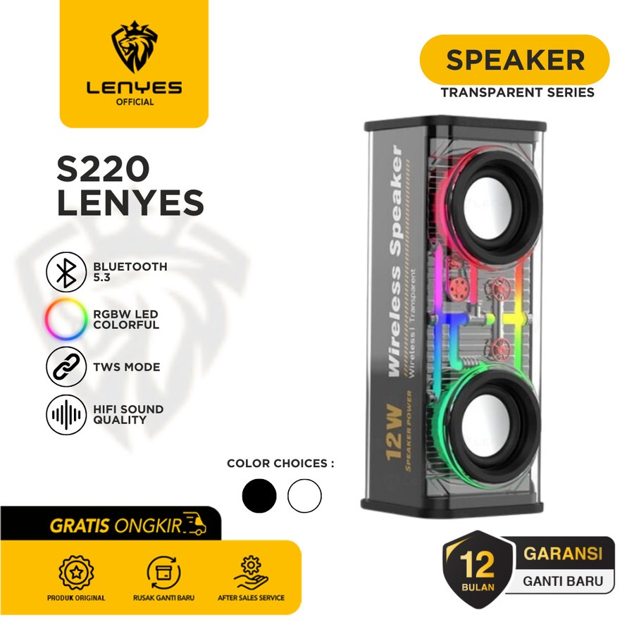 Jual Lenyes S220 Speaker Bluetooth Wireless 12W RGB Original Garansi Resmi | Shopee Indonesia