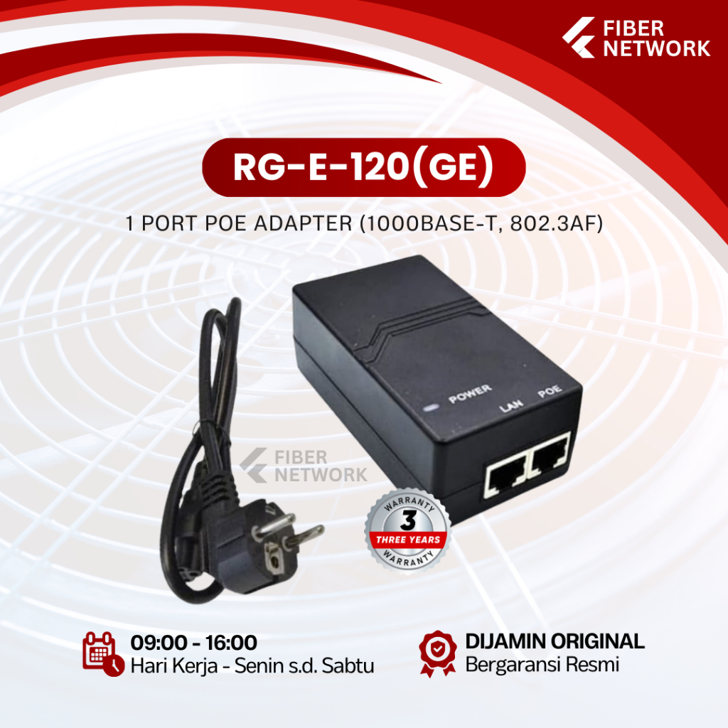 Jual RG-E-120(GE) RUIJIE REYEE 802.3AF STANDARD POE ADAPTER | Shopee Indonesia