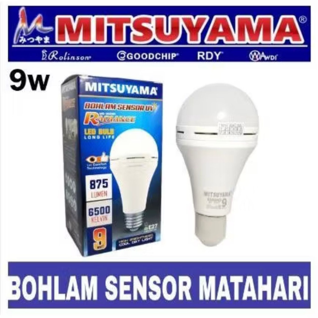 Jual Lampu Bohlam Sensor UV LED Bulb Mitsuyama MS-9809R 9W Radiance Long Life | Shopee Indonesia
